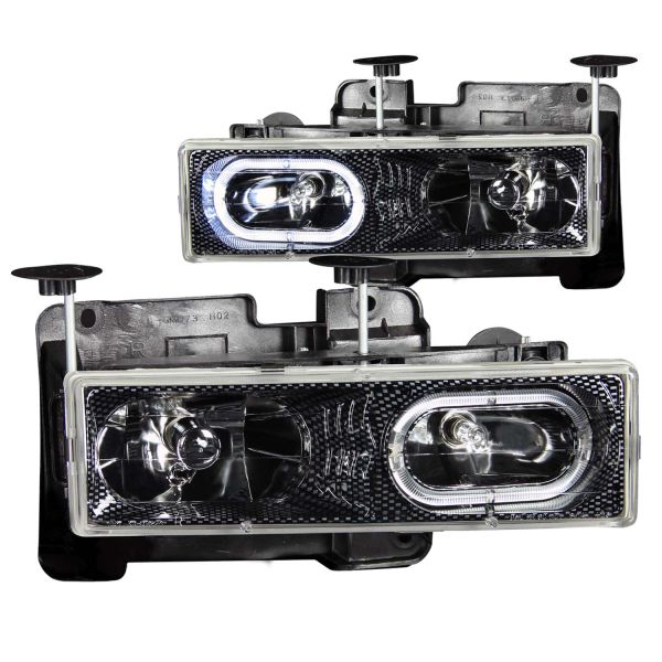 Buy ANZO USA Crystal Headlight Set w/Halo for selected Chevrolet,GMC ...