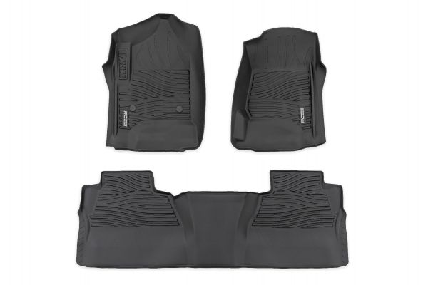 Buy Rough Country Flex-Fit Floor Mats FR & RR FR Bucket Crew Chevy/GMC ...