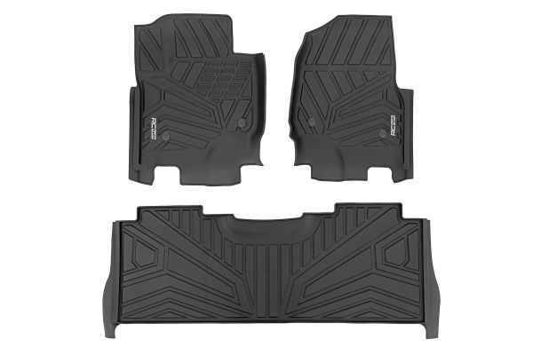 Buy Rough Country Flex-Fit Floor Mats Front and Rear For 17-25 Ford F ...