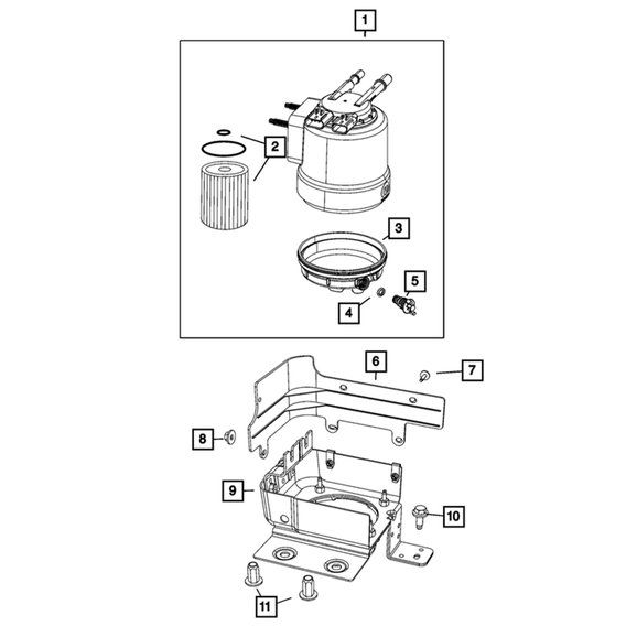 Mopar Fuel/Water Separator Filter Kit for 19+ Jeep Wrangler & Gladiator ...