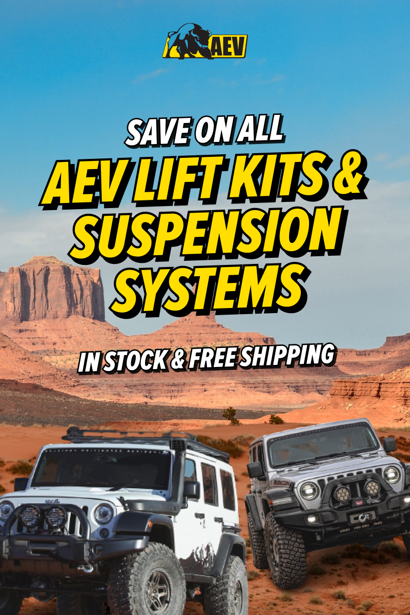 Save on ALL AEV Lift Kits & Suspension Systems – In Stock + FREE SHIPPING